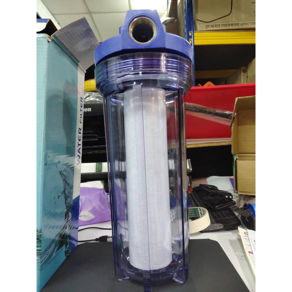 ECOTECH 10" DOUBLE O RING CLEAR WATER FILTER HOUSING 3/4" PORTS ...
