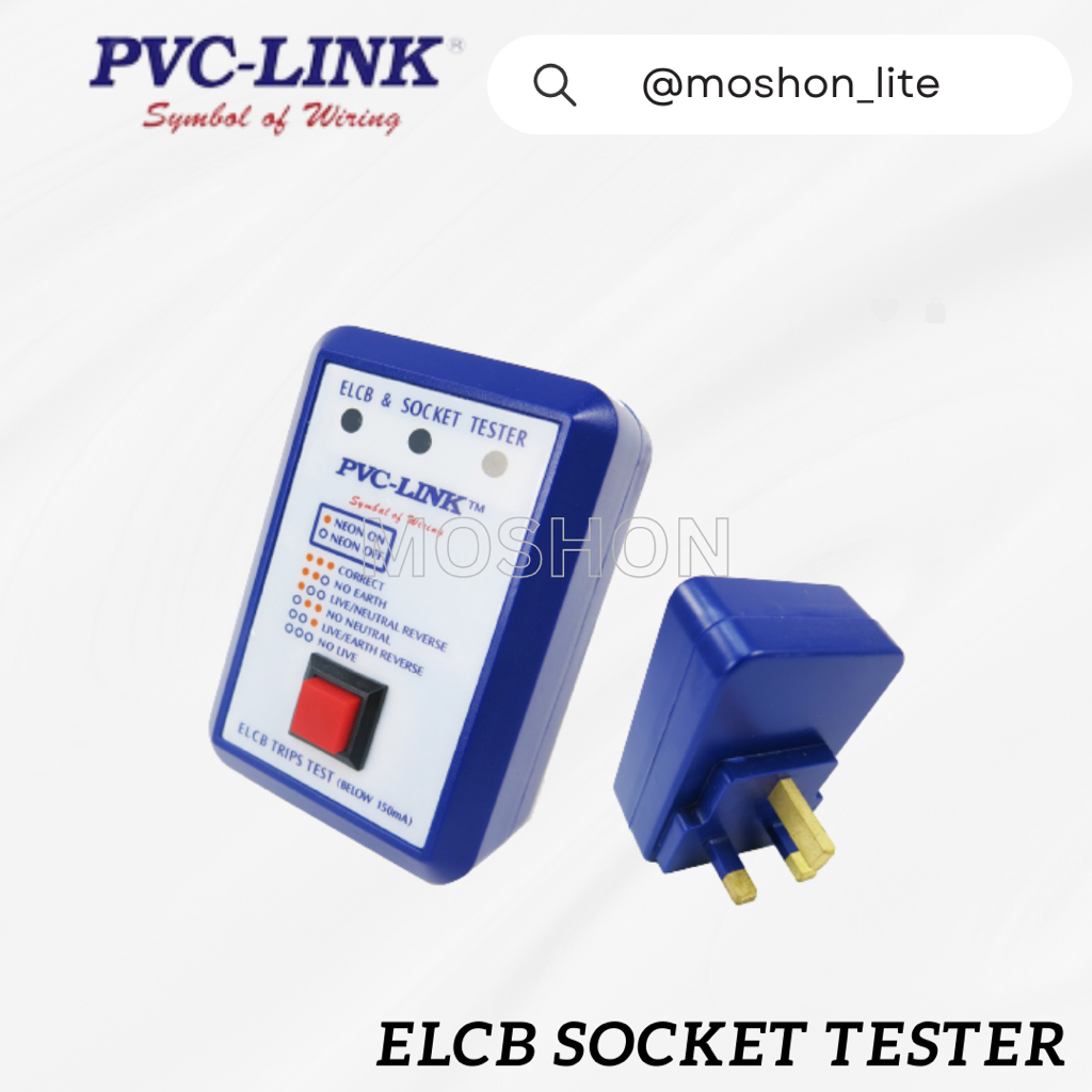 PVC-LINK 13A ELCB and Socket Tester 150mA / ELCB Trips Test | Shopee ...