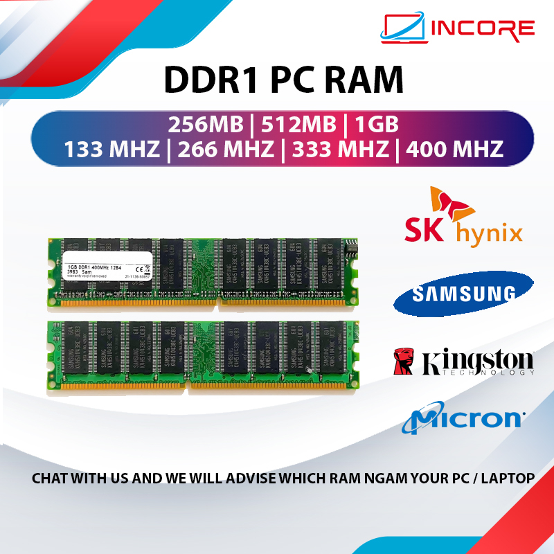 Mix Brand 1GB 512MB 256MB DDR1 DDR 400 MHz Ram PC 3200 Non ECC PC ...