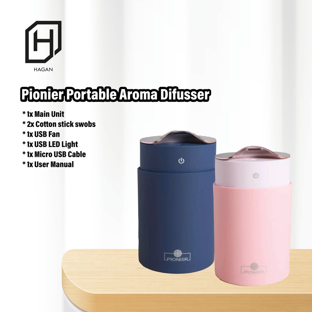 PIONIER MINI AROMA DIFFUSER/HUMIDIFIER (PORTABLE) WITH USB FAN & USB ...