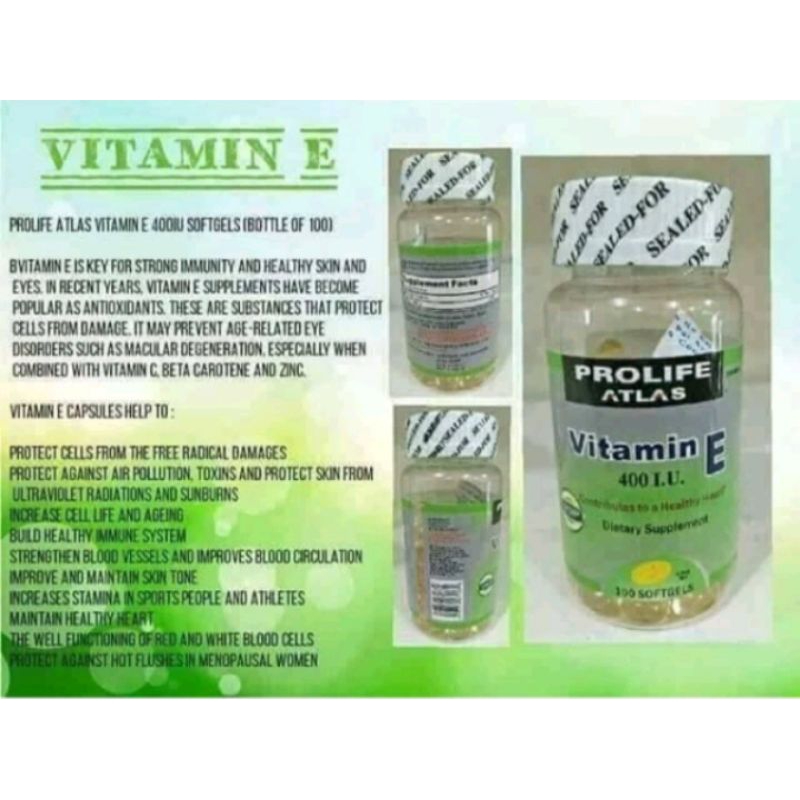 Pro life Vitamin E 400 IU 100 Capsule | Shopee Malaysia