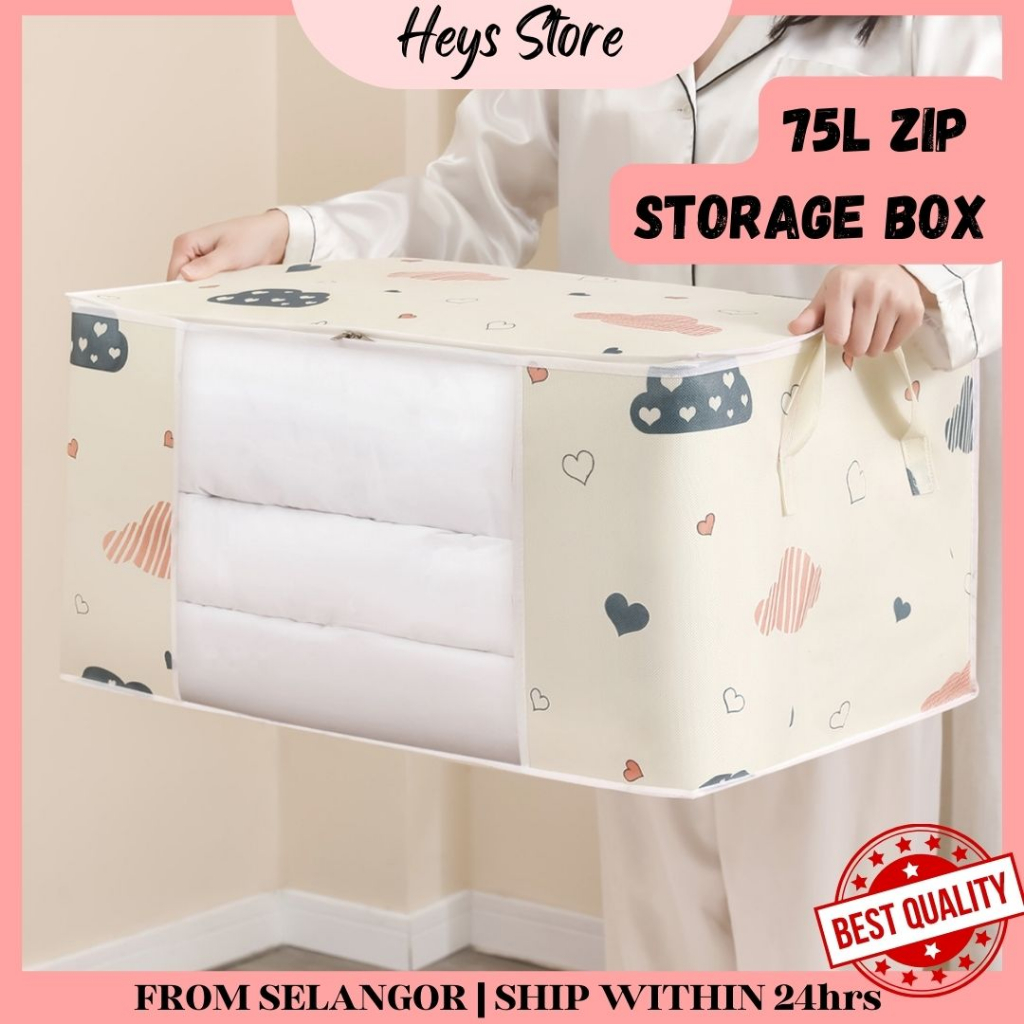 75L Large Storage Box Foldable Oxford Box Steel Frame Detachable ...