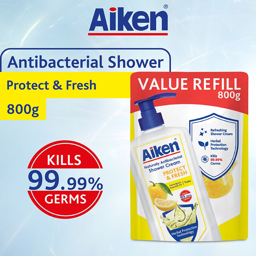 Aiken Antibacterial Shower Cream Protect & Fresh Refill Pack 800g ...