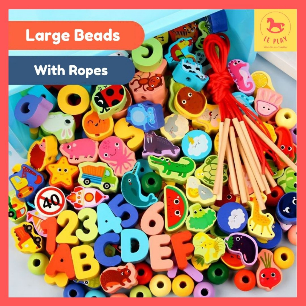 Threading Beads Children's Educational Wooden Toy (Weather Animal ...