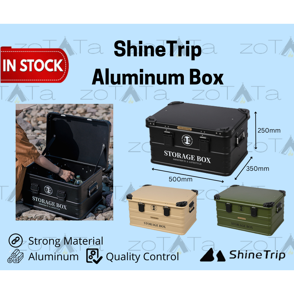 ShineTrip Premium Aluminum Alloy Storage Box 44L Camping Storage Box ...