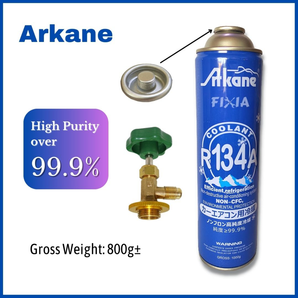 1KG Arkane/Maxron R134A R134 R-134A Refrigerant/Car Aircond Coolant ...