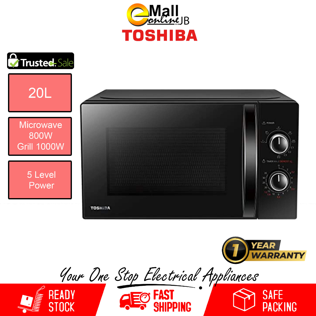 Toshiba Microwave Oven With Grill Cooking (20L) MW-MG20P(BK) MWMG20P (BK) | Shopee Malaysia