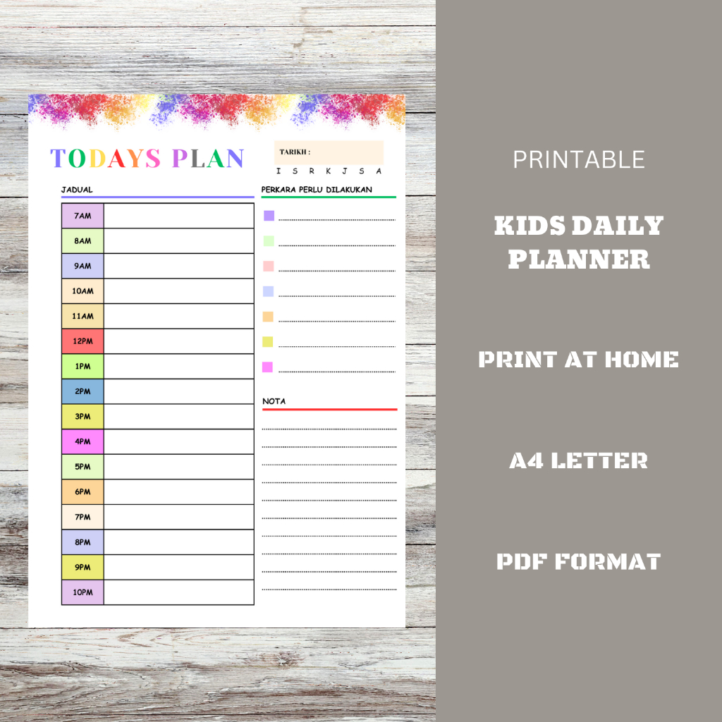 Daily Planner | Kids Planner | Teen Planner | Printable Planner ...