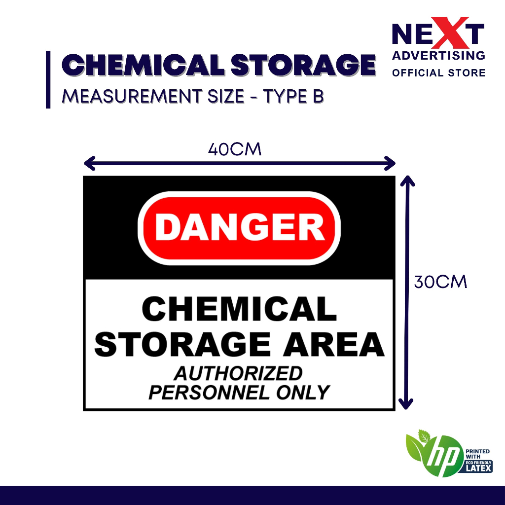 Danger Chemical Storage Area Warning Signage | Sticker or Sticker on ...