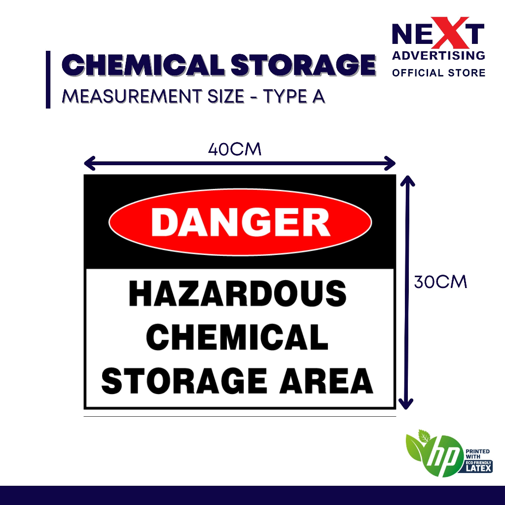 Danger Chemical Storage Area Warning Signage | Sticker or Sticker on ...