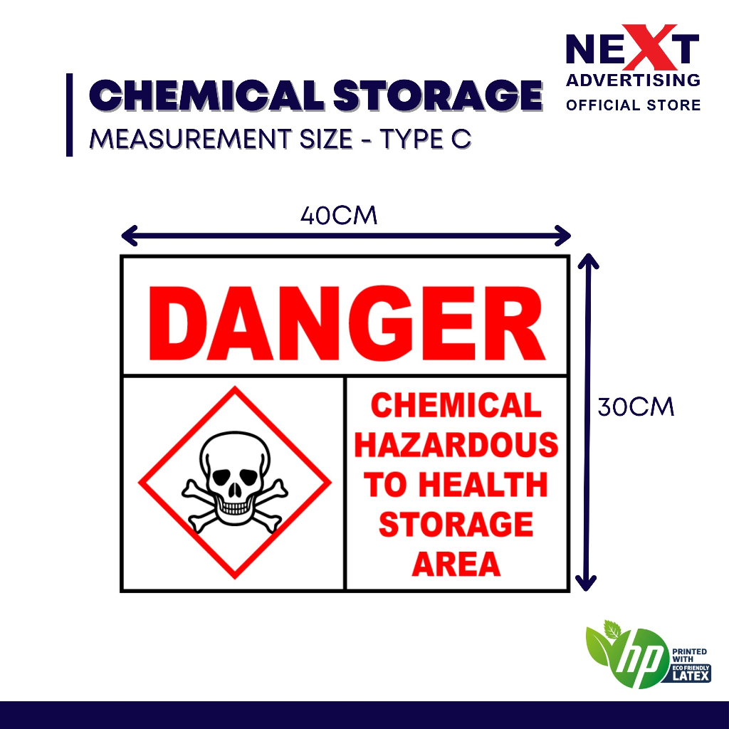 Danger Chemical Storage Area Warning Signage | Sticker or Sticker on ...