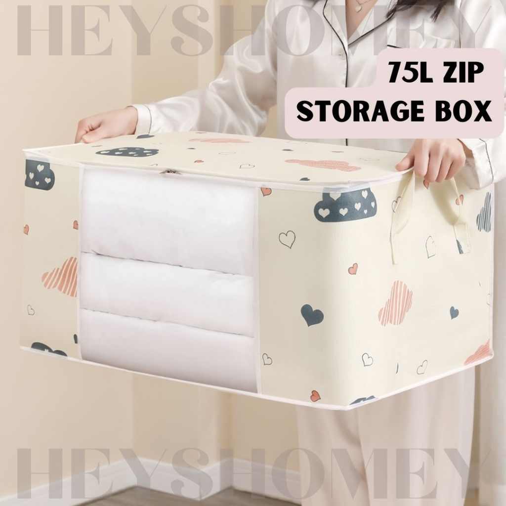 75L Large Storage Box Foldable Oxford Box Steel Frame Detachable ...