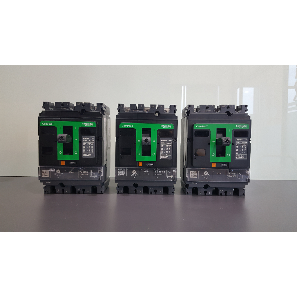 SCHNEIDER Circuit Breaker basic frame, ComPacT NSX100B, 25kA at 415VAC 50/60 Hz, 100A, without ...