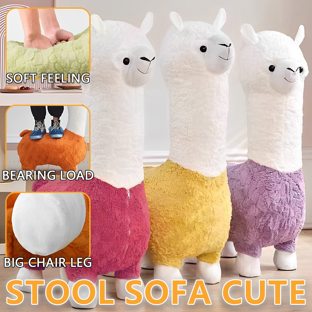 110CM Alpaca stool child adult sofa seat cute Alpaca Lamb Doll seat ...