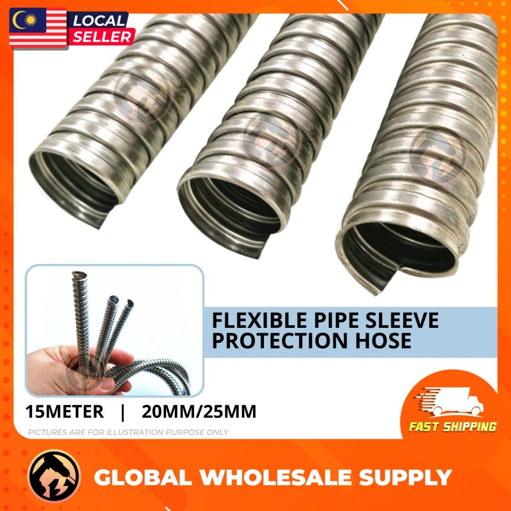 1ROLL 20mm / 25mm Conduit Flexible Hose GI Steel Pipe Flexible Metal ...