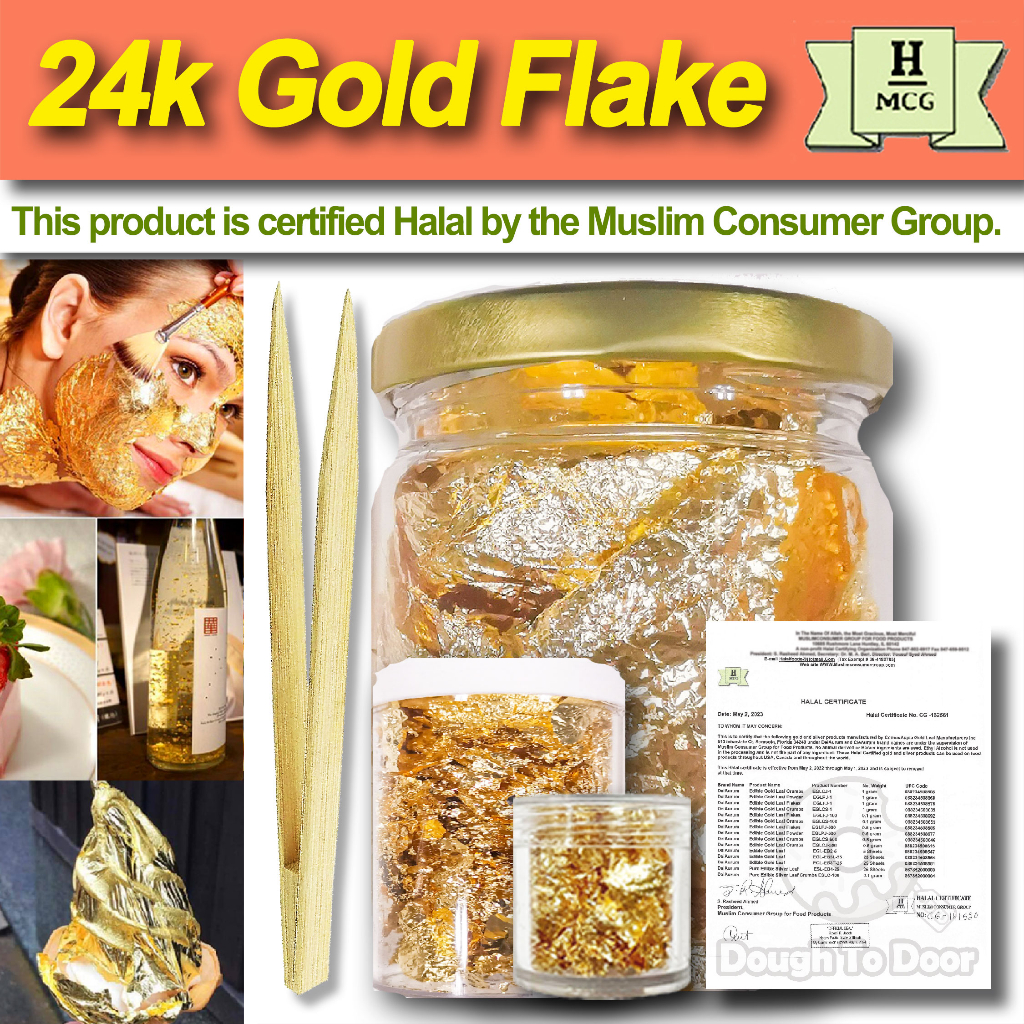 24K Gold Flake For Art Decoration Gold Foil Gold Food 装饰金箔 | Shopee ...