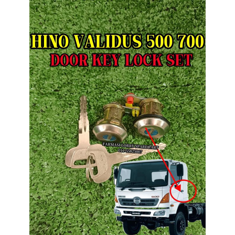 HINO VALIDUS 500 700 DOOR LOCK KEY SET UNTUK LORRY MIXER TRUCK TIPPER ...