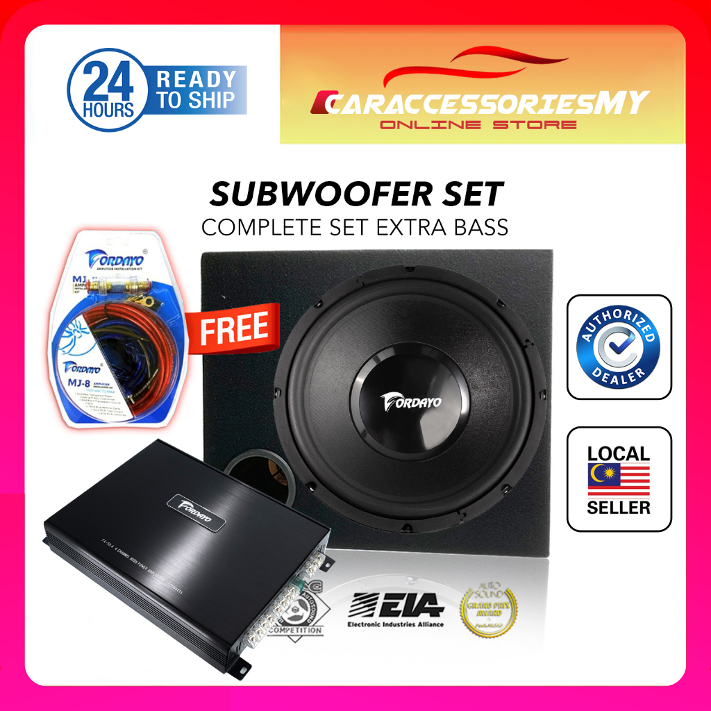 Fordayo 12 inch car subwoofer with box bass woofer speakers kereta 4 ...
