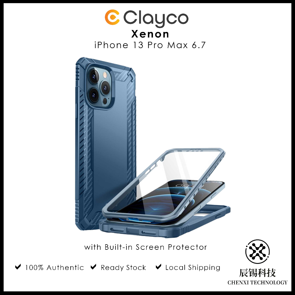 Clayco Xenon for iPhone 13 Pro Max 6.7"(With Built-in Screen Protector ...