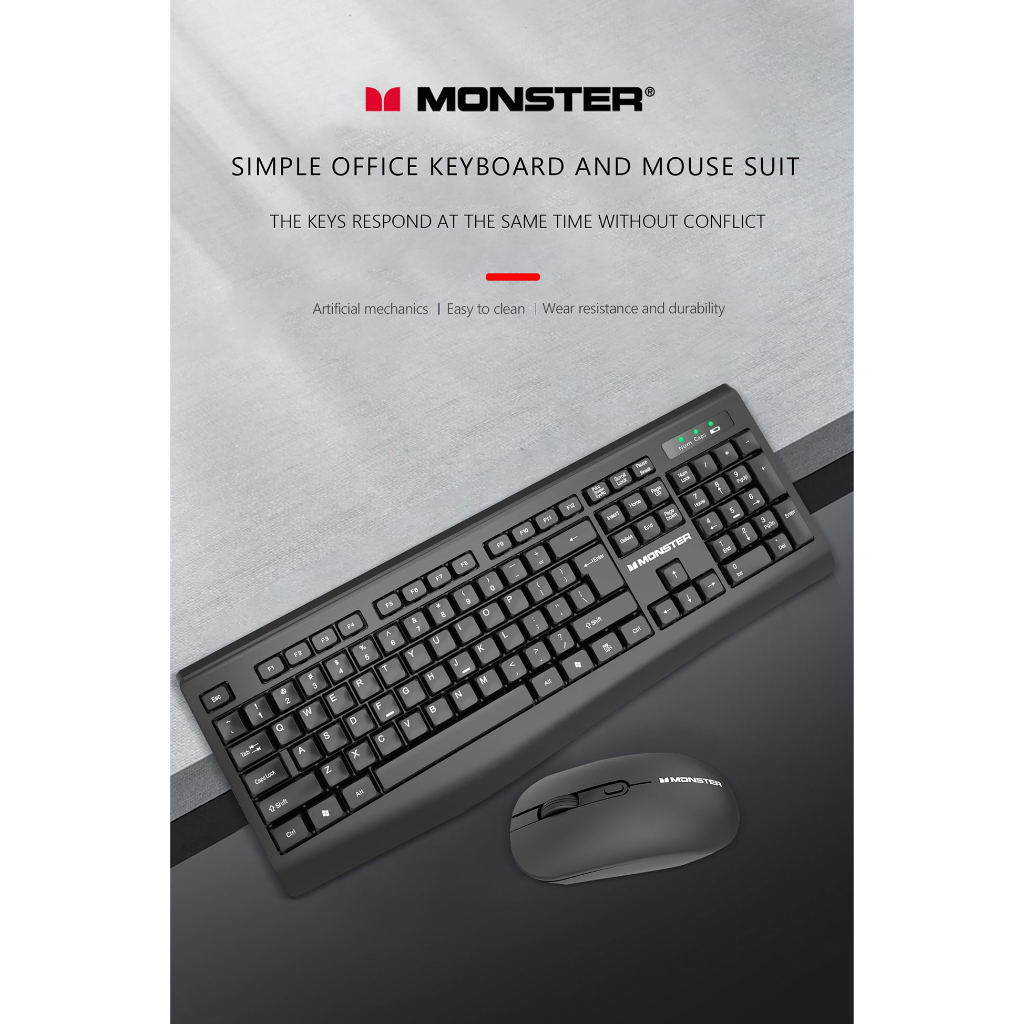 Monster Airmars KM3 Pro Wireless Keyboard and Mouse Combo | Shopee Malaysia