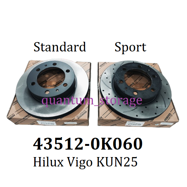Toyota Brake Disc Rotor Front Sport 43512-0K060 Hilux Vigo KUN25 KUN26 ...