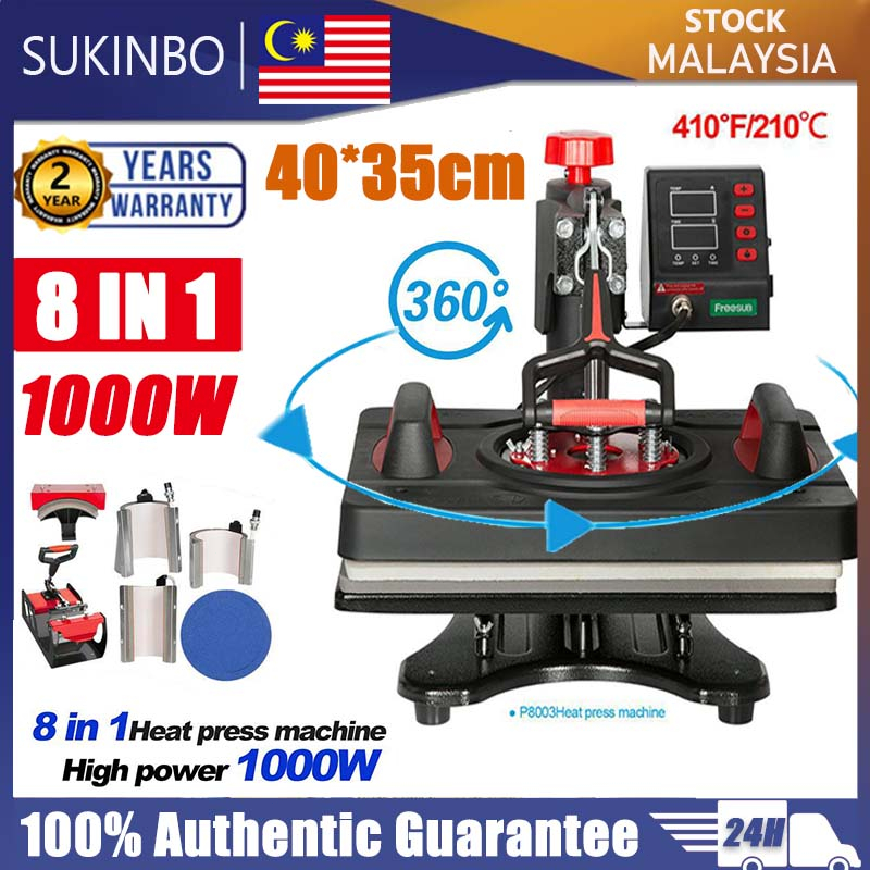 SUKINBO 8 in 1 Heat Press Machine 360 Swing Away Heat Transfer Machine ...