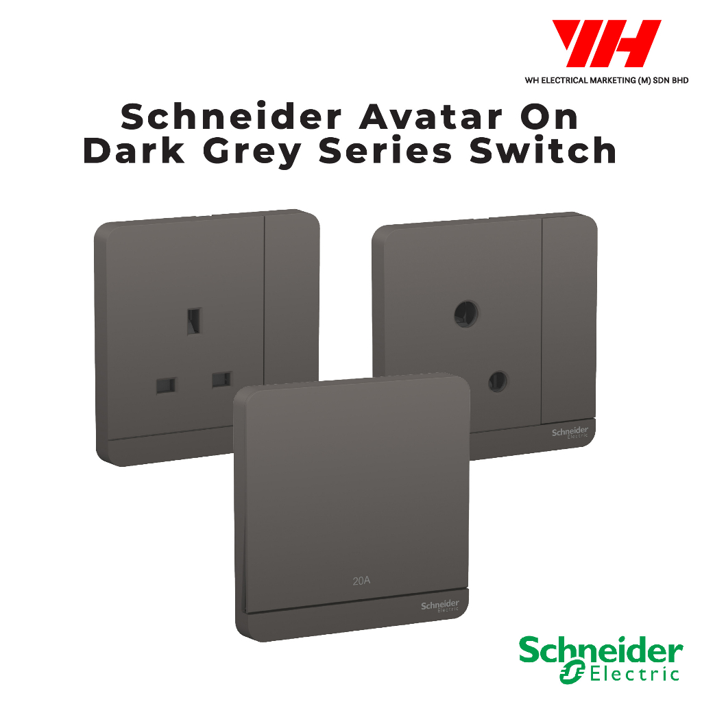 Schneider Avatar On Socket and Switches [ Dark Grey ] | Shopee Malaysia