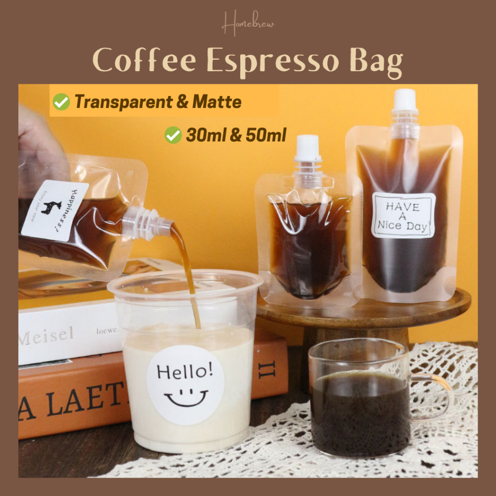 HOMEBREW 1Pcs Coffee Espresso Bag Transparent Matte Liquid Bag ...