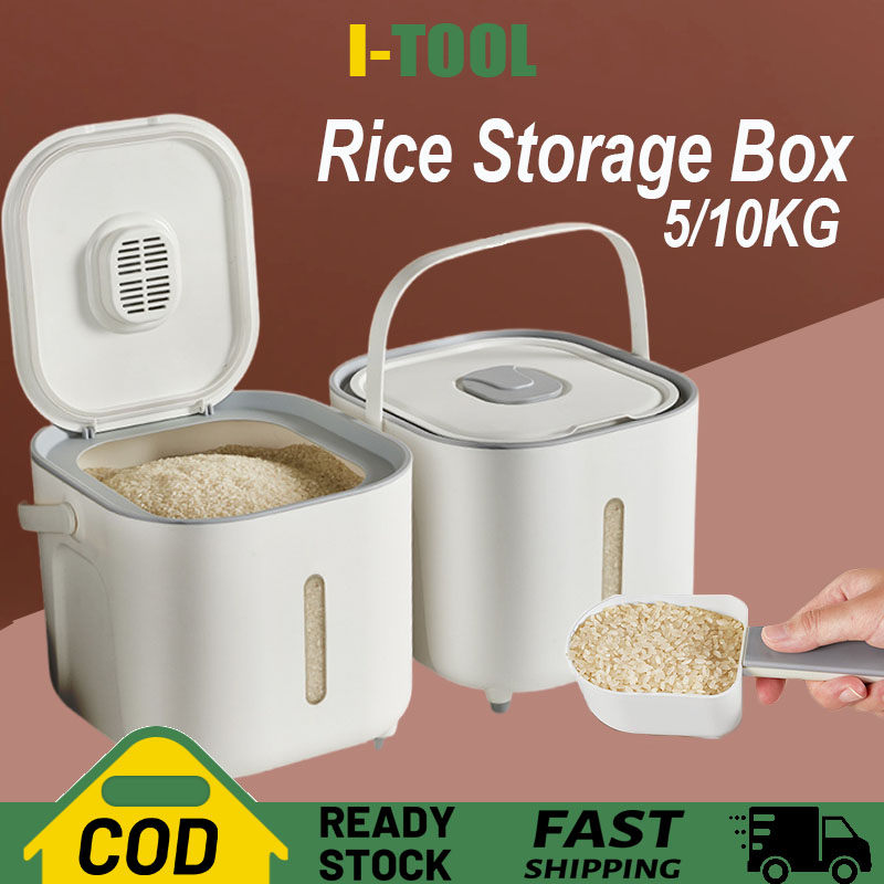 5/10KG Kitchen Rice Storage Box Moisture-Proof Insect-proof Sealed Rice ...