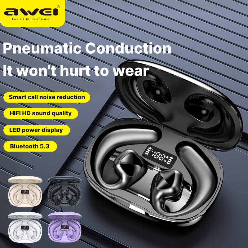 AWEI T67 TWS Wireless Bluetooth V5.3 Air Conduction Sport Earphone ...