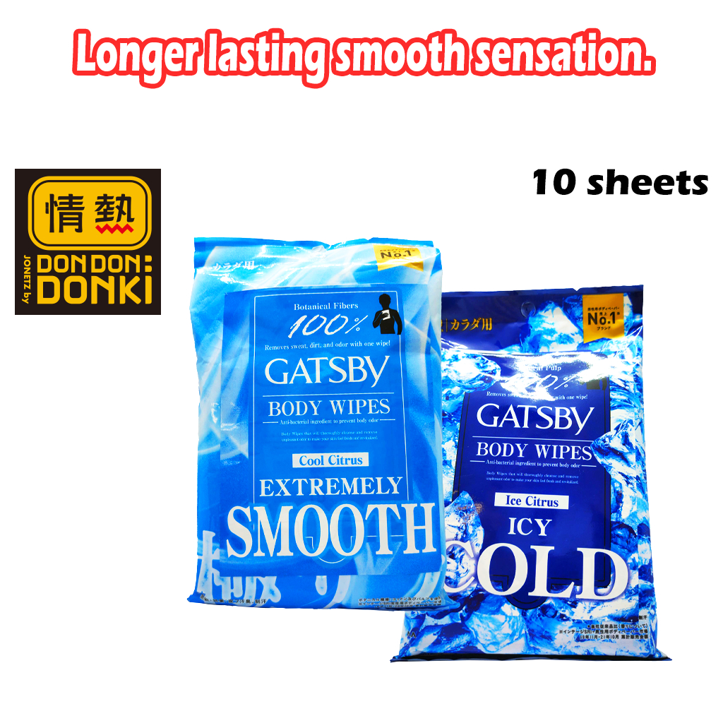 [DONKI] Gatsby Body Wipes Cool Tissues 10 sheets | Shopee Malaysia