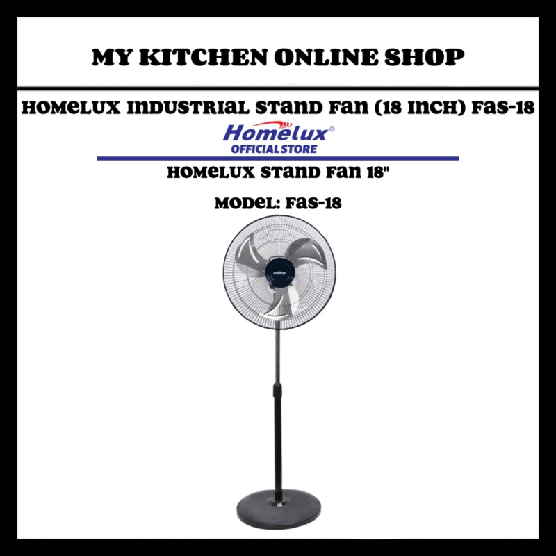 HOMELUX INDUSTRIAL STAND FAN (18 INCH) Fas-18 | Shopee Malaysia