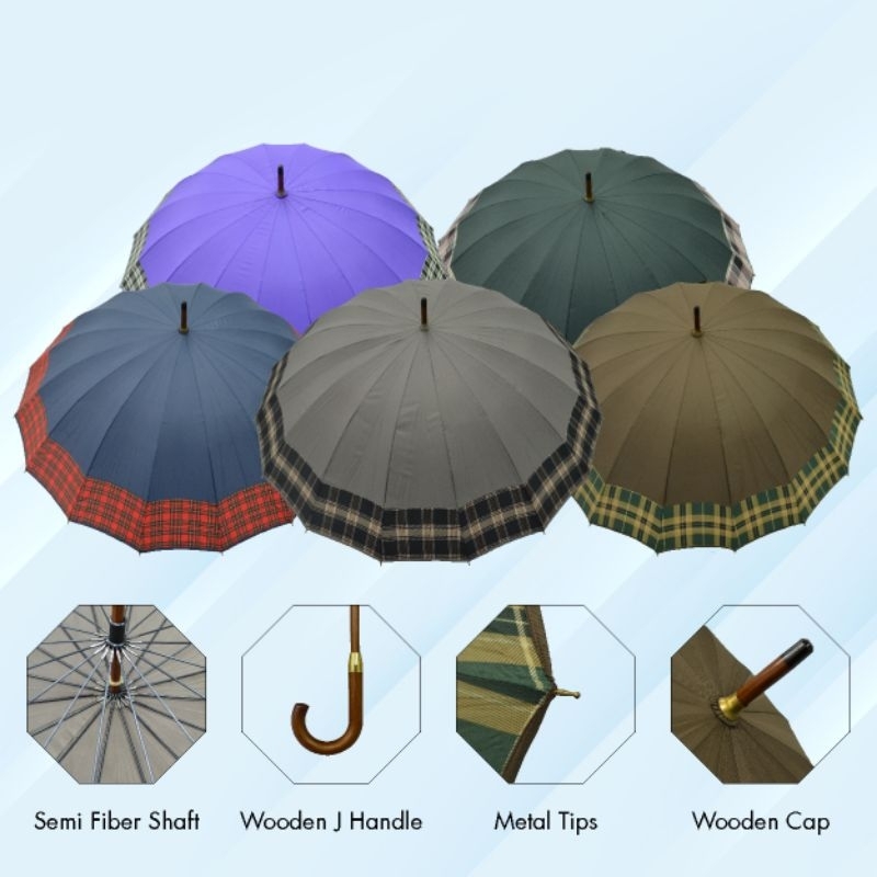 UNISEX MEN & WOMEN Red checkers 26in stick umbrella | Shopee Malaysia