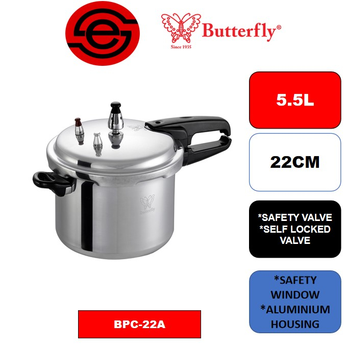 Butterfly BPC 20A 22A 26A 28A 32A Gas Pressure Cooker / Periuk Tekanan ...