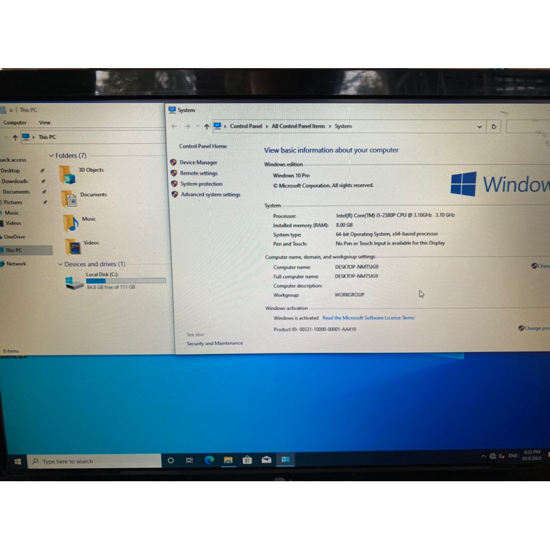 desktop computer cpu pc with ram ssd processor . processor i5 gen2 8gb ...