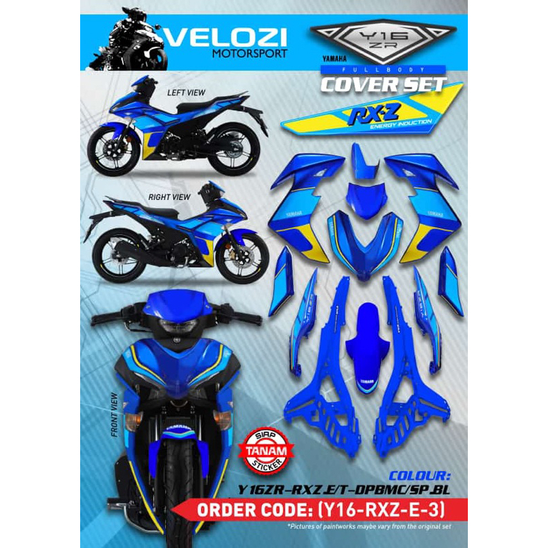 VELOZI YAMAHA Y16 Y16ZR (NOT ABS) ENERGY-(RXZ) SPORT BLUE/ DPBMC BODY ...