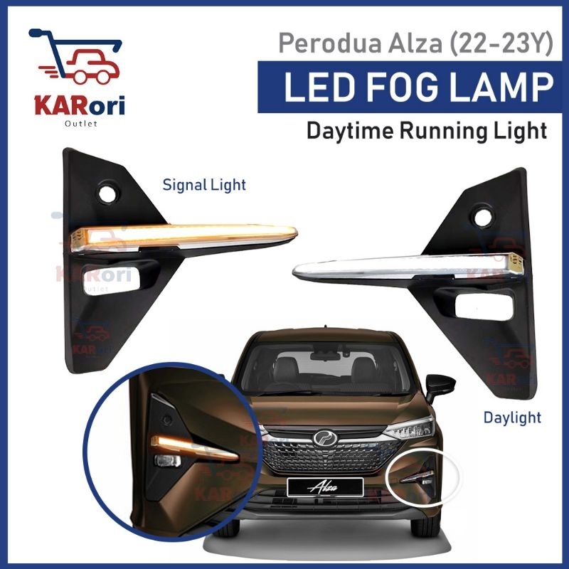 PERODUA ALZA 2022-2023Y LED DAYLIGHT DRL FOG LAMP / ALZA DRL FOG LIGHT ...