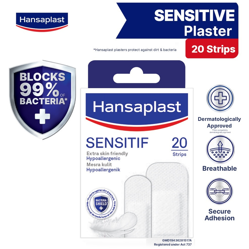 Hansaplast Sensitive 20 Strips (Extra Skin Friendly) Hansaplast Elastic ...
