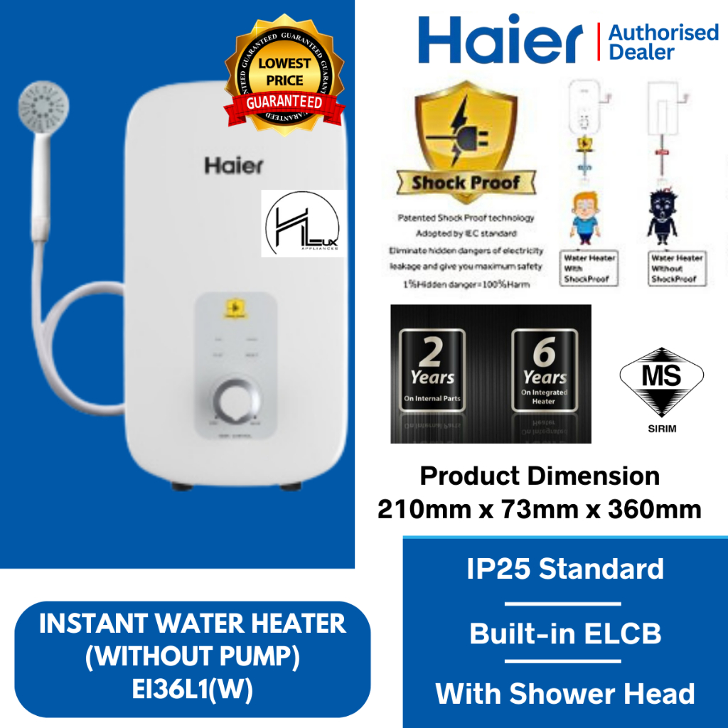 [READY STOCK] Haier Instant Electric Water Heater 3600W (WITHOUT PUMP ...
