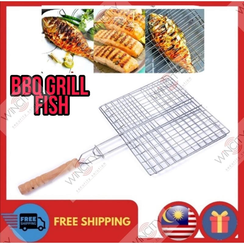 WSS BBQ Mesh Net Grill Fish Chicken / Jaring Pemanggang Ikan Ayam / BBQ ...