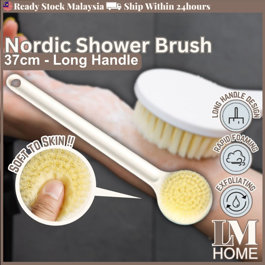 Japanese-Style Long Handle Bath Brush / Soft Brush / Shower Brush Back ...