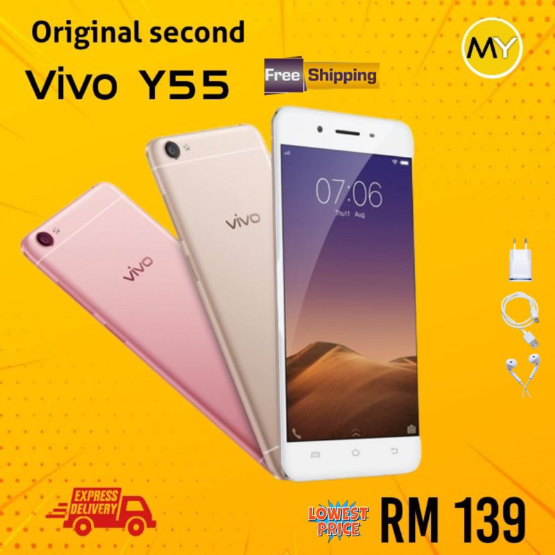 Vivo Y55 4GB RAM 64GB ROM (Original Second) 3 Months Warranty Free Cover | Shopee Malaysia