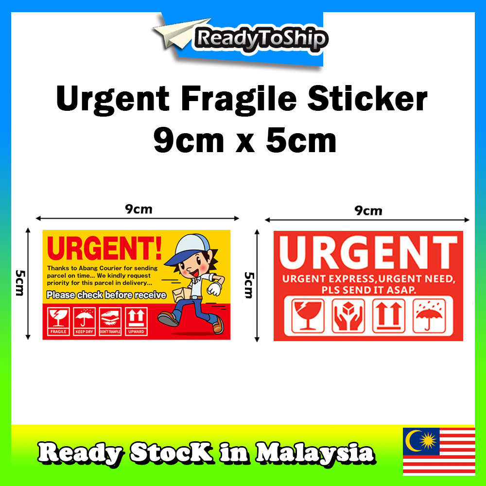 Urgent Express Sticker Fragile Sticker 9cm x 5cm | Shopee Malaysia