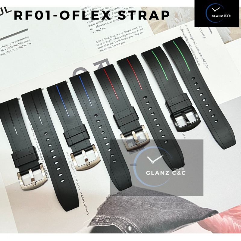 RF01 Waterproof Silicone Watch Strap 20mm 22mm Quick Release Rubber ...