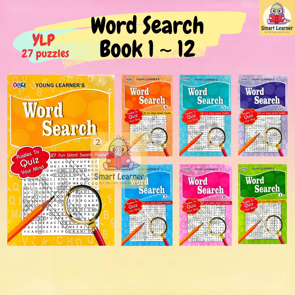 [SB] Word search Puzzle Pad book to quiz your mind 1 - 12 | Shopee Malaysia