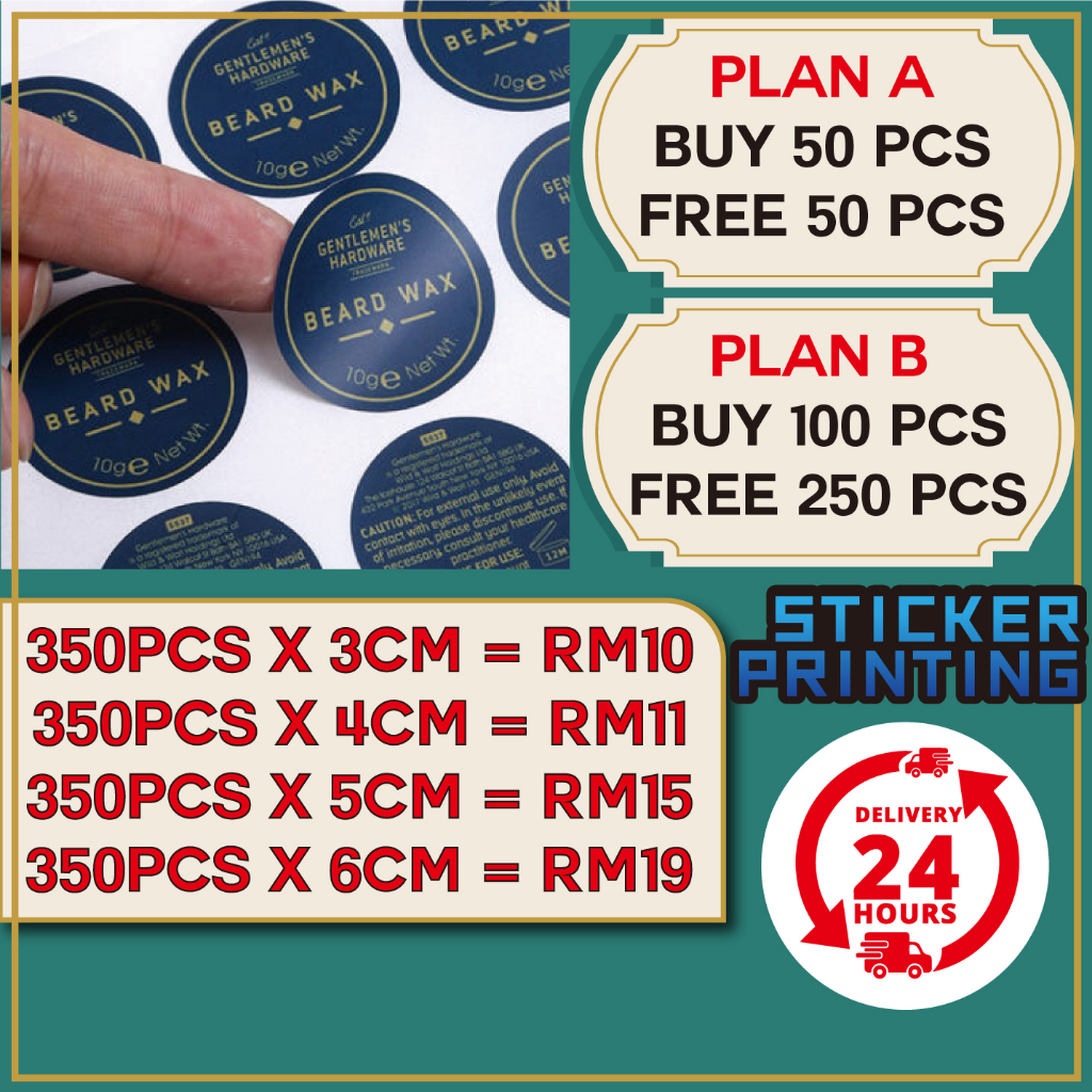 Ready Stock *STICKER* Custom Mirrorkote Sticker Label Printing sticker ...