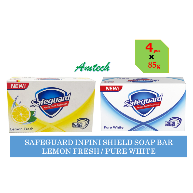 Safeguard Lemon Fresh/Pure White Bar Soap Infini Shield (4 x 85g ...