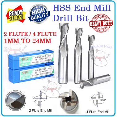 1-24MM END MILL 2 4 FLUTE HSS DRILL BIT BITS MATA LATHE MACHINE CNC ...