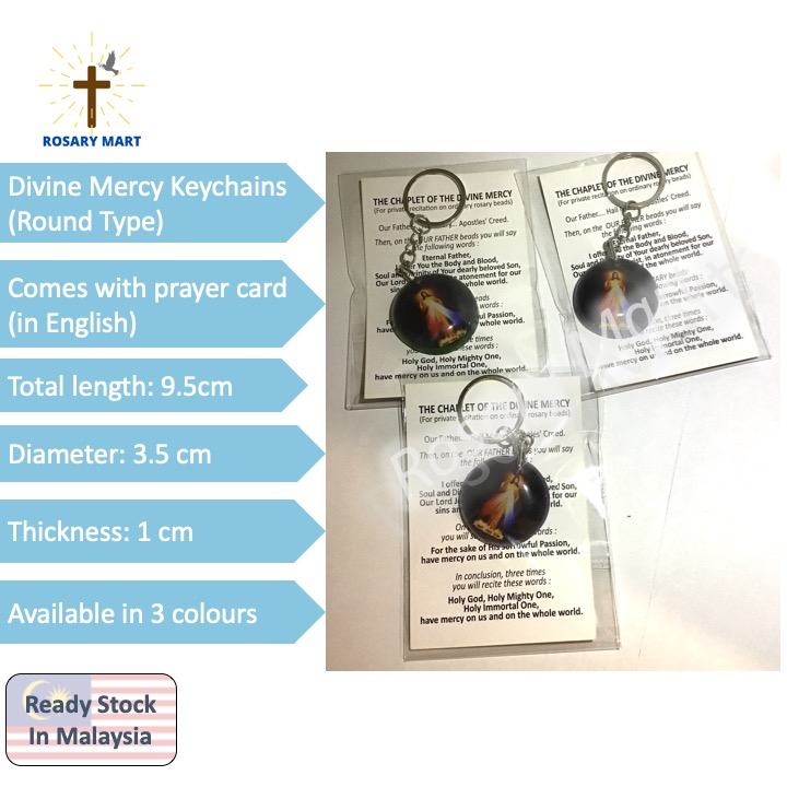 Divine Mercy Keychains (Round Type) * available in 3 colours * comes ...