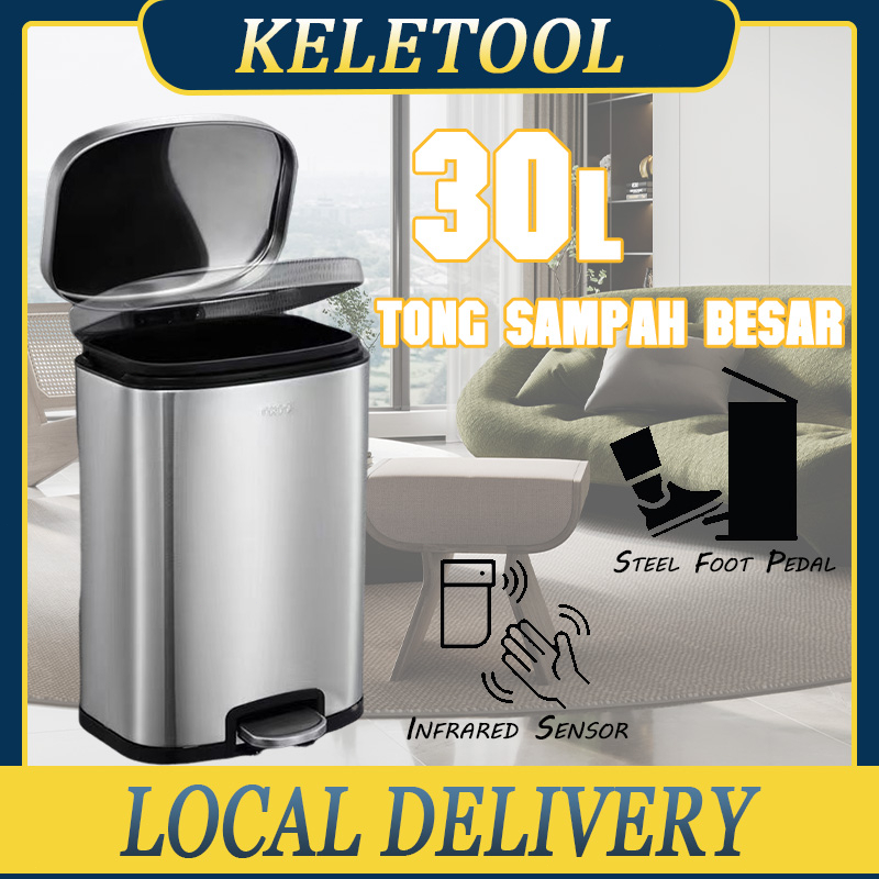 Big dustbin dustbin kitchen tong sampah besar trash can dustbin ...